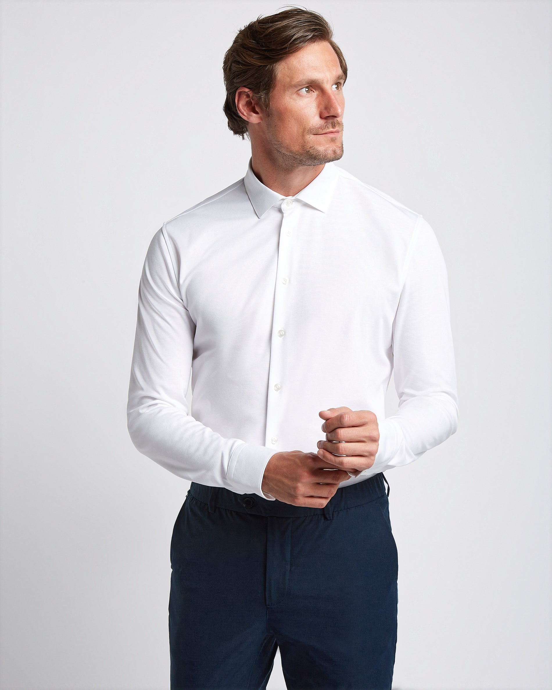 Knitted skjorte hvid | LABFRESH